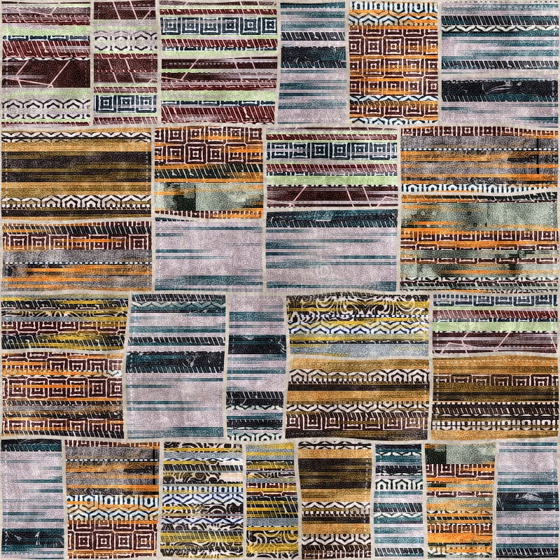 Seamless Patchwork Collage Mix Quilt Pattern Print Stock Illustration ...
