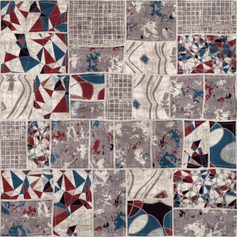 Seamless Patchwork Collage Mix Quilt Pattern Print Stock Photo - Image of rectangles, random ...