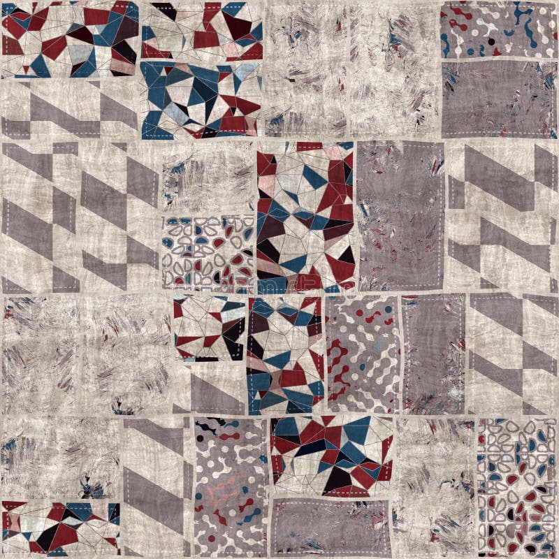 Seamless Patchwork Collage Mix Quilt Pattern Print Stock Photo - Image ...