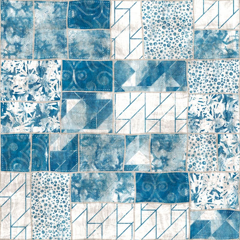 Seamless Patchwork Collage Mix Quilt Pattern Print Stock Image - Image ...