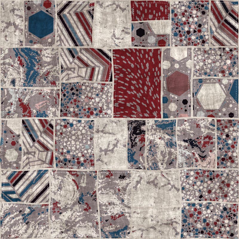 Seamless Patchwork Collage Mix Quilt Pattern Print Stock Image - Image ...