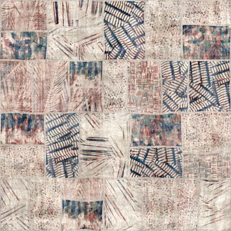 Seamless Patchwork Collage Mix Quilt Pattern Print Stock Illustration ...