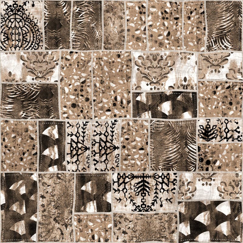 Seamless Patchwork Collage Mix Quilt Pattern Print Stock Image - Image ...