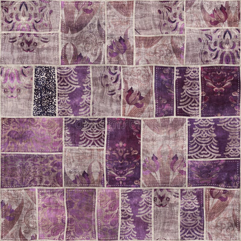 Seamless Patchwork Collage Mix Quilt Pattern Print Stock Photo - Image ...