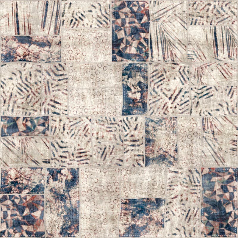 Seamless Patchwork Collage Mix Quilt Pattern Print Stock Image - Image ...