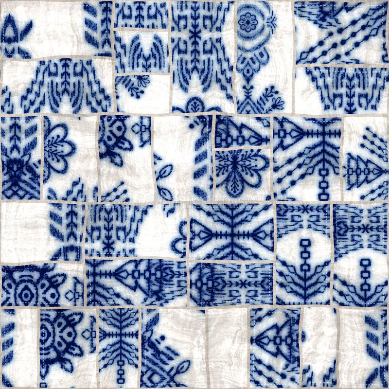 Seamless Patchwork Collage Mix Quilt Pattern Print Stock Image - Image ...