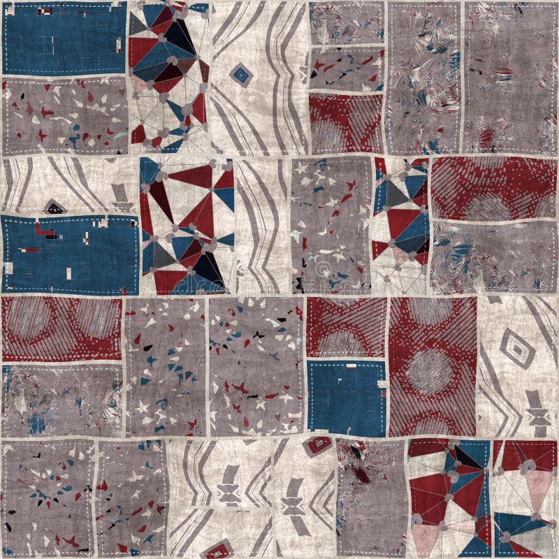 Seamless Patchwork Collage Mix Quilt Pattern Print Stock Image - Image of ethnic, raster: 213602509