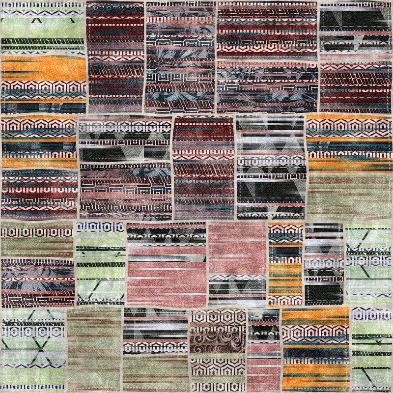 Seamless Patchwork Collage Mix Quilt Pattern Print Stock Photo - Image ...