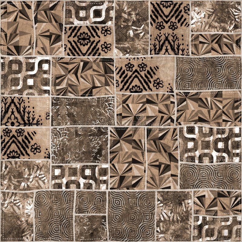 Seamless Patchwork Collage Mix Quilt Pattern Print Stock Photo - Image ...