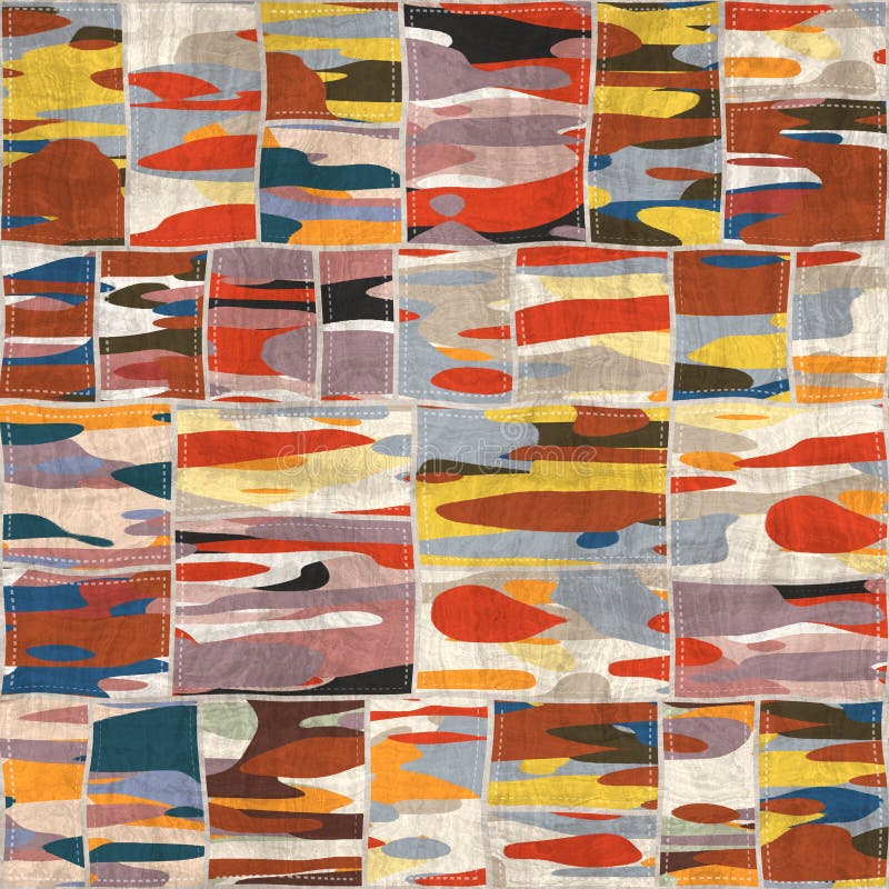 Seamless Patchwork Collage Mix Quilt Pattern Print Stock Photo - Image ...