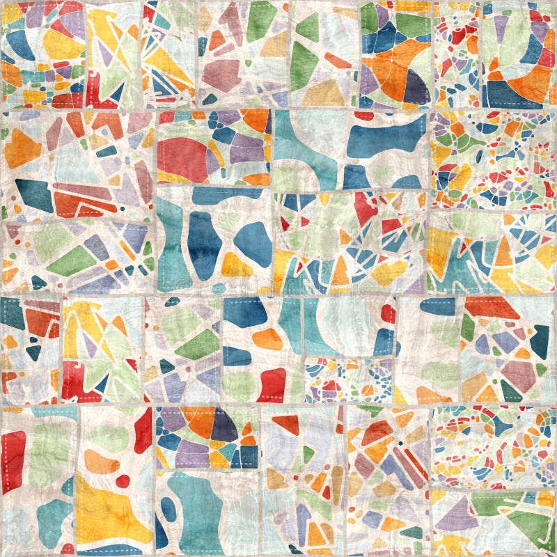 Seamless Patchwork Collage Mix Quilt Pattern Print Stock Image - Image of ethnic, raster: 213602509