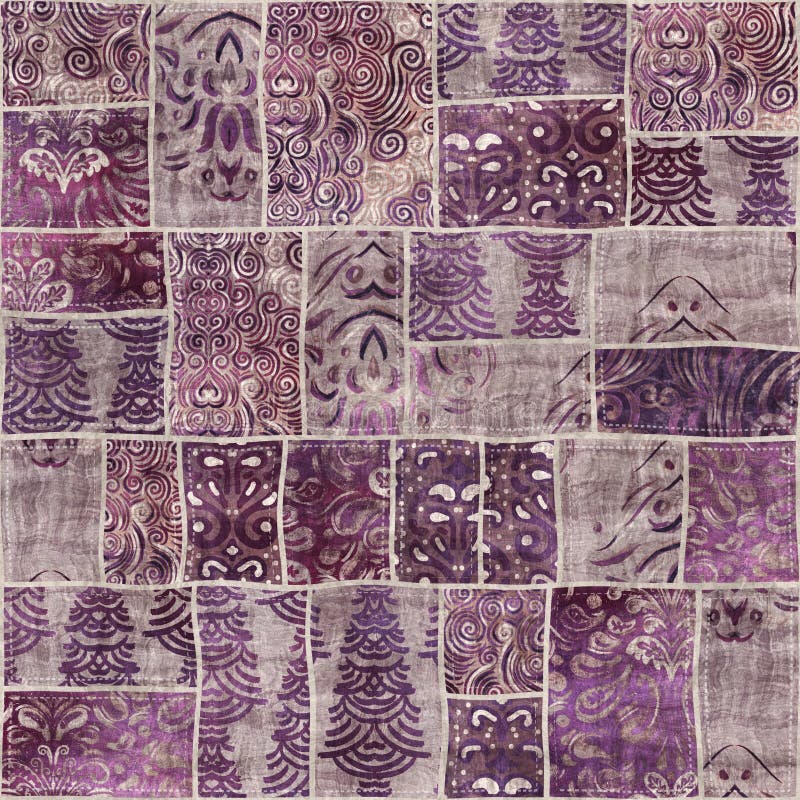 Seamless Patchwork Collage Mix Quilt Pattern Print Stock Illustration ...