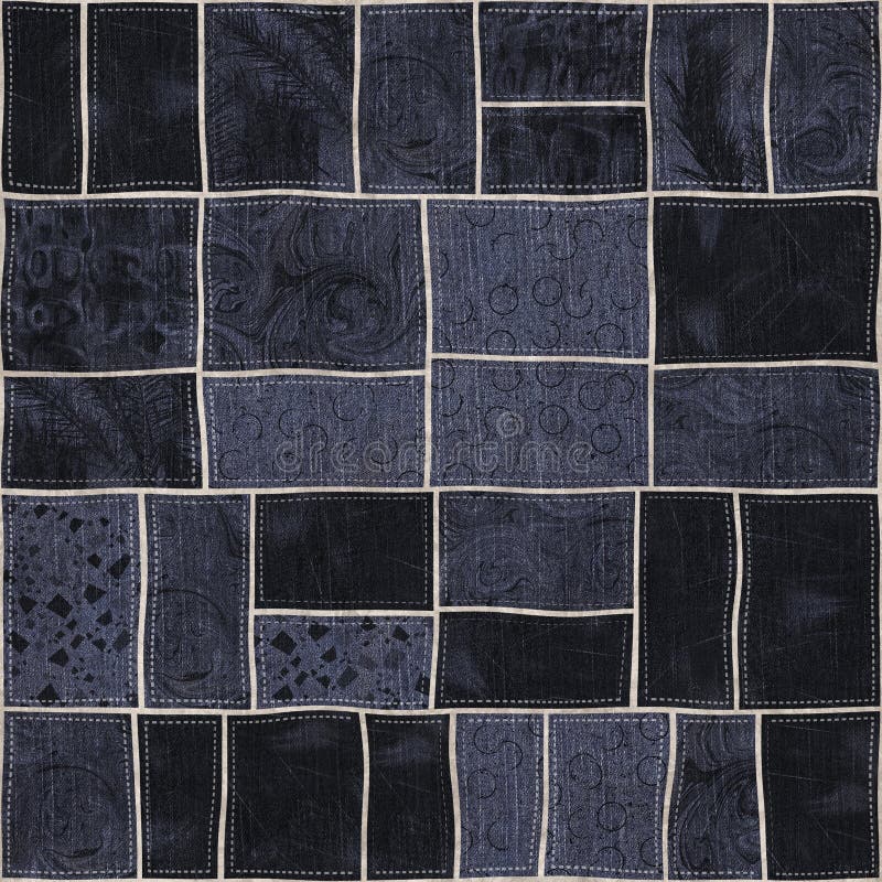 Denim Pattern Collage Seamless Texture Stock Illustrations – 63 Denim ...