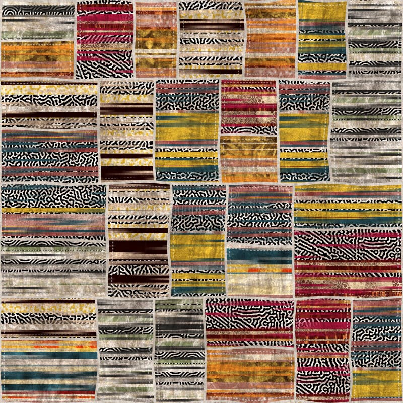 Seamless Patchwork Collage Mix Quilt Pattern Print Stock Photo - Image ...