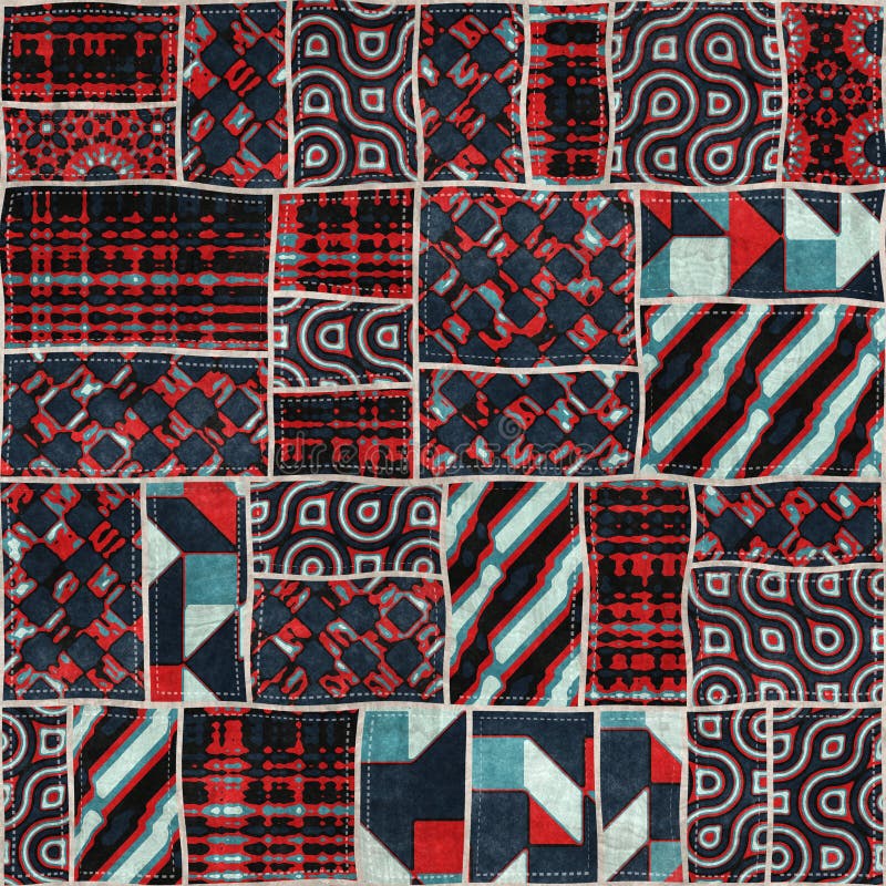Seamless Patchwork Collage Mix Quilt Pattern Print Stock Photo - Image ...
