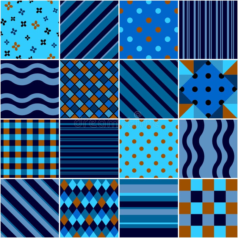 Seamless Patchwork in Dark Hues with Geometric Patterns. Vector Image ...