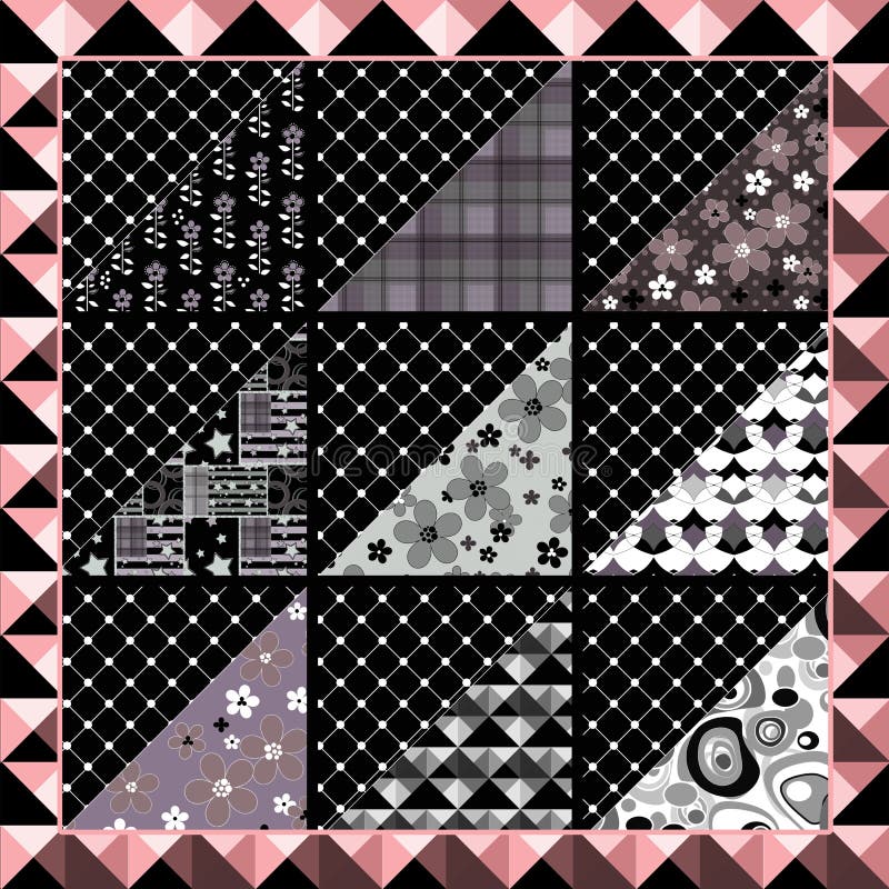 Seamless Patchwork Design Pattern in Retro Stock Illustration ...