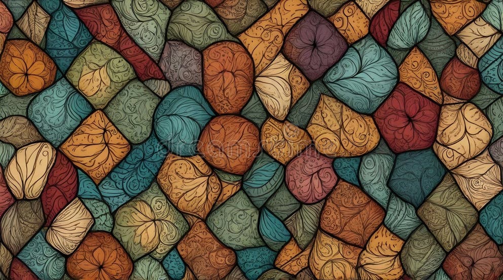 Seamless Patchwork Pattern from Abstract Doodles. Colorful Background ...