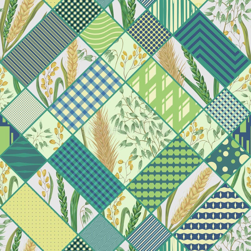 Seamless Patchwork Pattern with Circles with Tribal Geometric Ornament ...