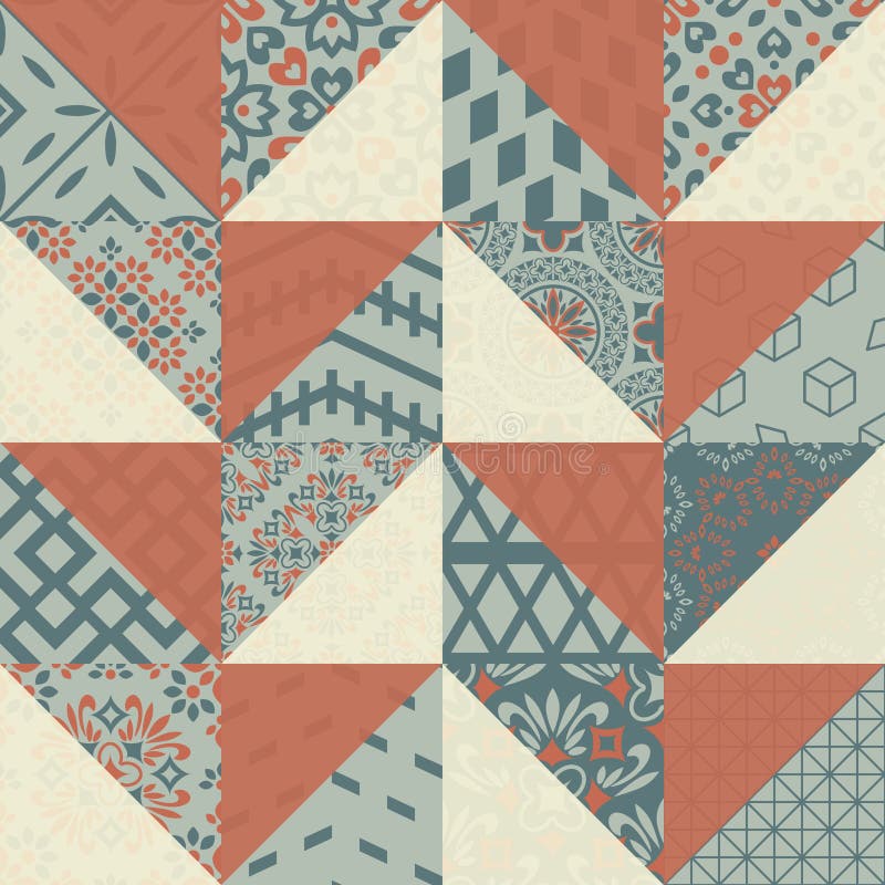Seamless patchwork pattern stock vector. Illustration of decor - 173768699