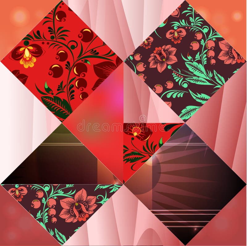 Seamless Patchwork Pattern with Flowers - Stock Stock Vector ...