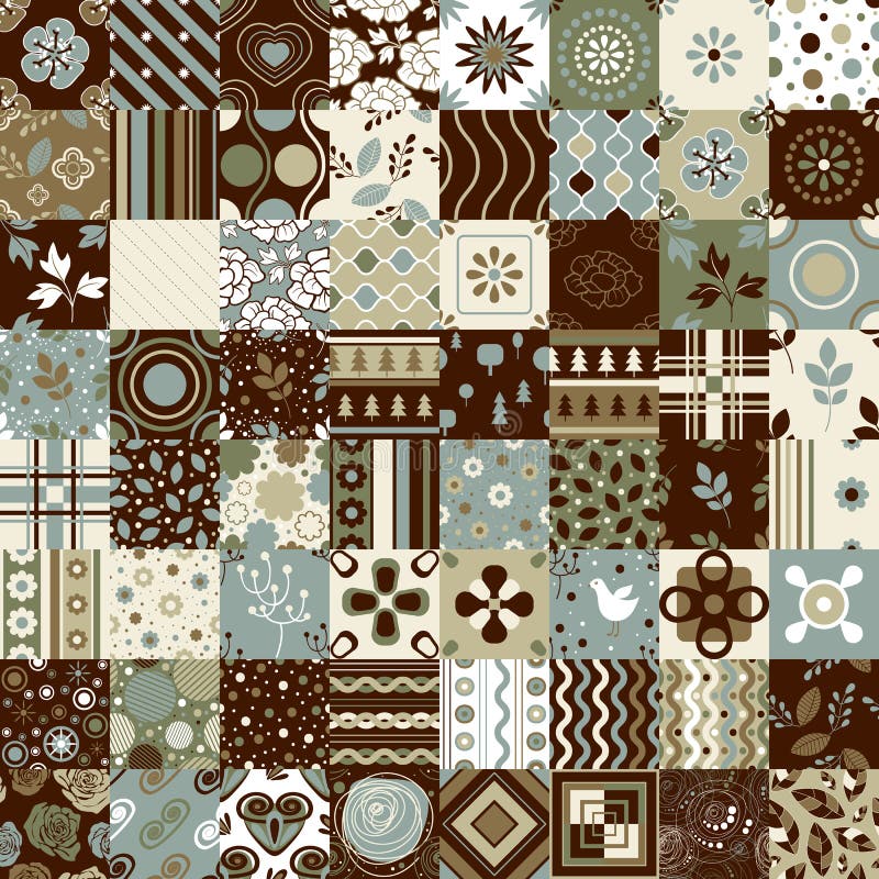 Seamless Patchwork Pattern Ornaments. Can Be Used for Wallpaper ...