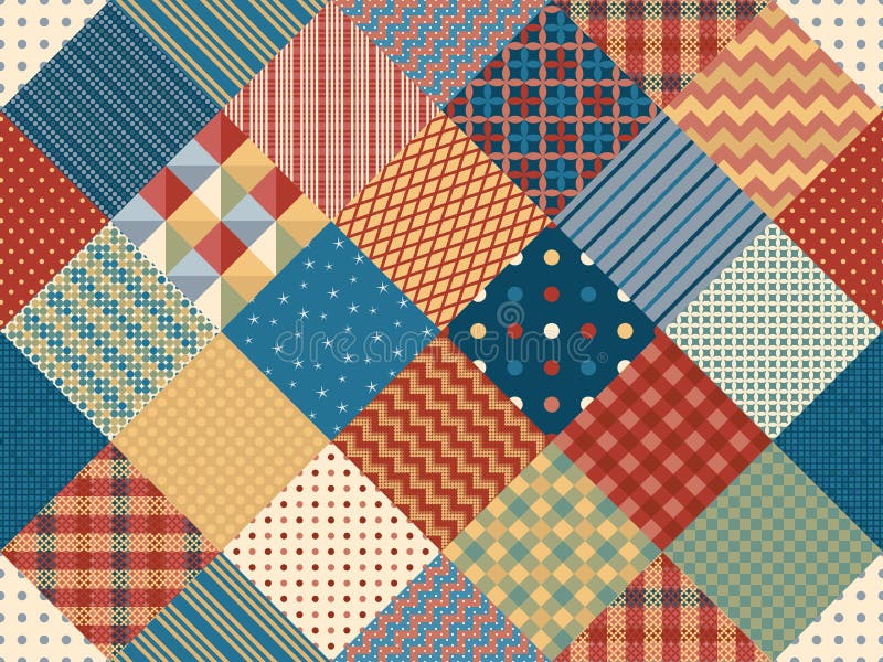 Seamless Patchwork Pattern From Patches With Different Geometric