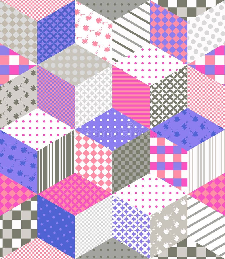 Seamless Patchwork Pattern. Quilting Design with Stars from Different ...