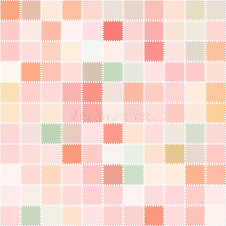 Seamless Patchwork Pattern from Stitched Square Patches in Pastel ...