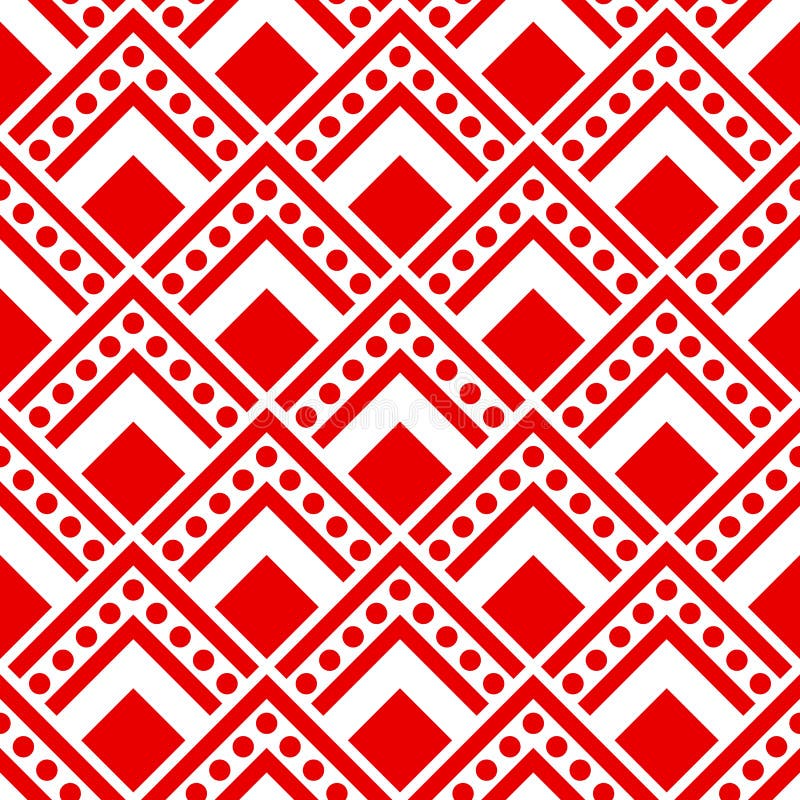 Seamless Patchwork with Red Square Pattern. Vector Design Stock Vector ...