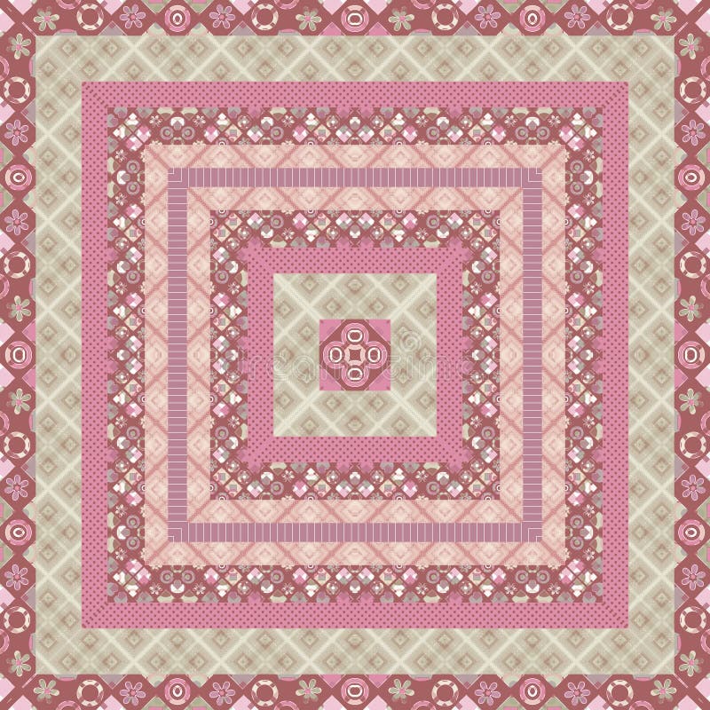 Seamless Patchwork Square Retro Colors Pattern Stock Illustration ...
