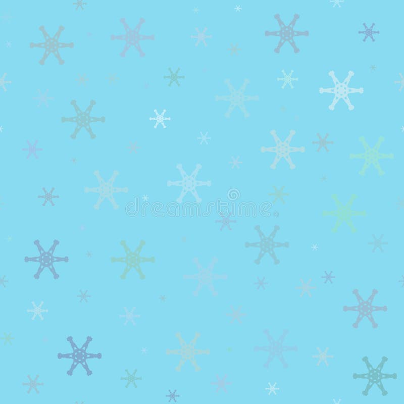 Seamless Patern Background from Colorful Snowflakes on the Blue Stock ...