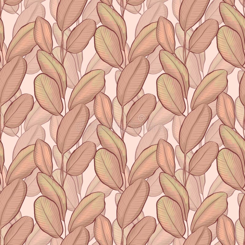 Seamless Patten with Brown Leaves 8 Stock Illustration - Illustration ...