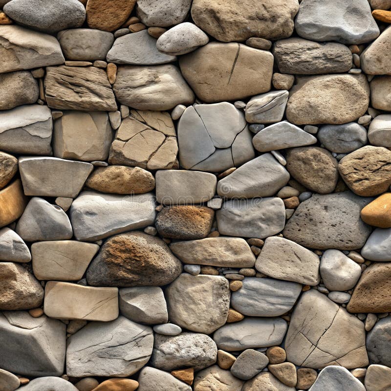 Seamless Pattern Ð° Wall Made of Rocks with a Brown and Gray Color ...