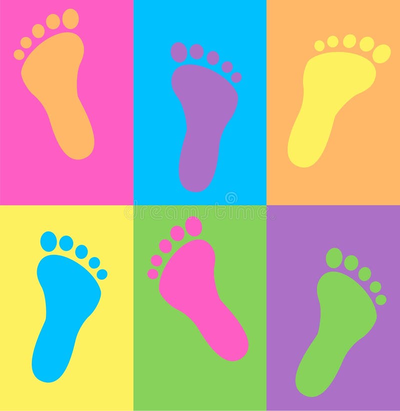 Baby Footsteps Seamless Pattern Stock Vector - Illustration of abstract ...