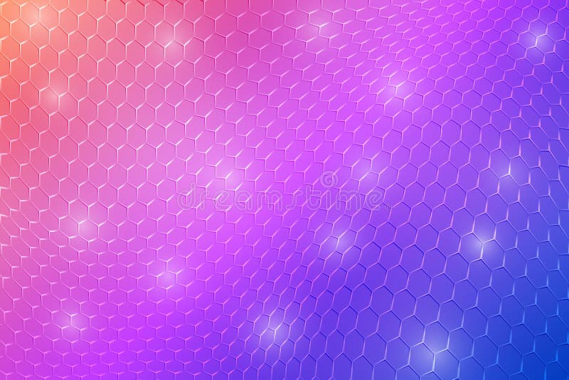 Vector Abstract Warping Hexagonal Metal Mesh in Blue and Pink Gradient ...
