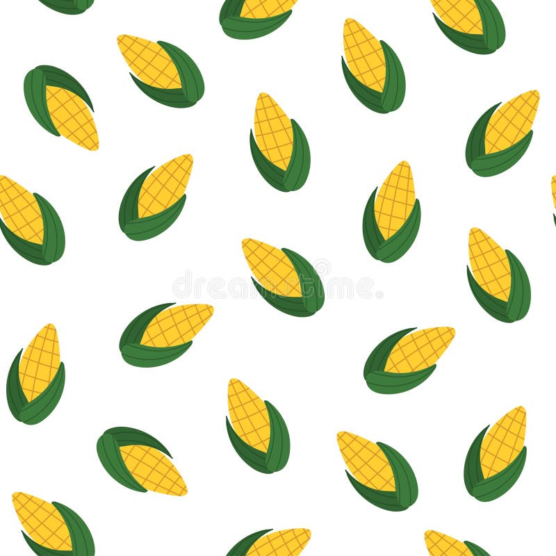 Corn Cob Seamless Pattern stock vector. Illustration of gourmet - 143372762