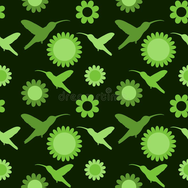 Seamless Pattern with Green Flowers Stock Vector - Illustration of ...