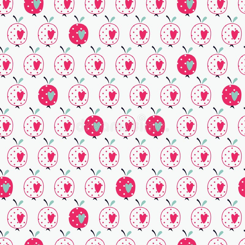Seamless Pattern with Abstract Apples Stock Vector - Illustration of ...