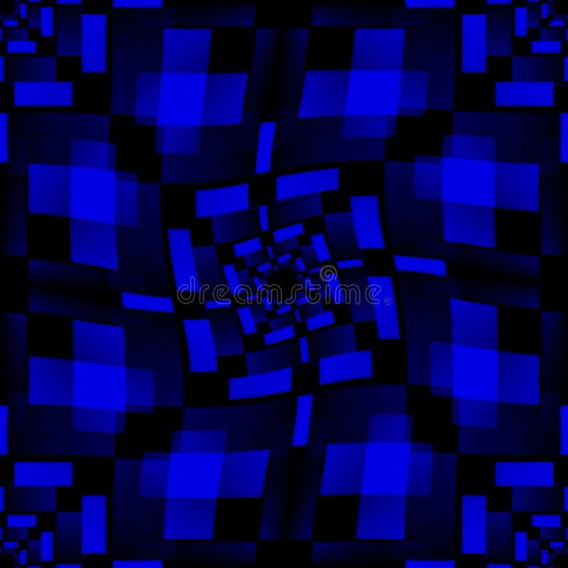 Seamless Pattern, Abstract Background. Blue Rectangles. Curved and ...