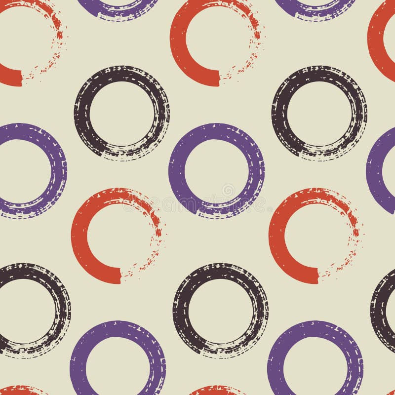 Seamless Pattern, Abstract Background Round Shape, Graffiti Circle ...