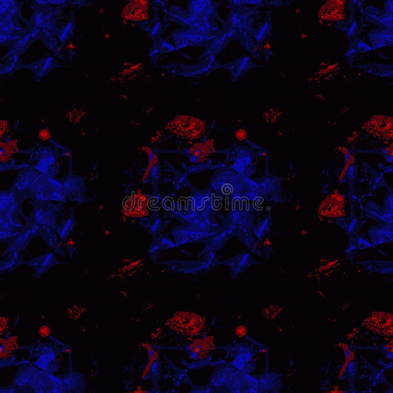 Seamless Pattern, Abstract Background. Strange Blue Shapes on Red and ...