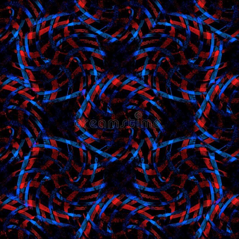 Seamless Pattern, Abstract Background. Symmetry. Glowing Curved Lines ...