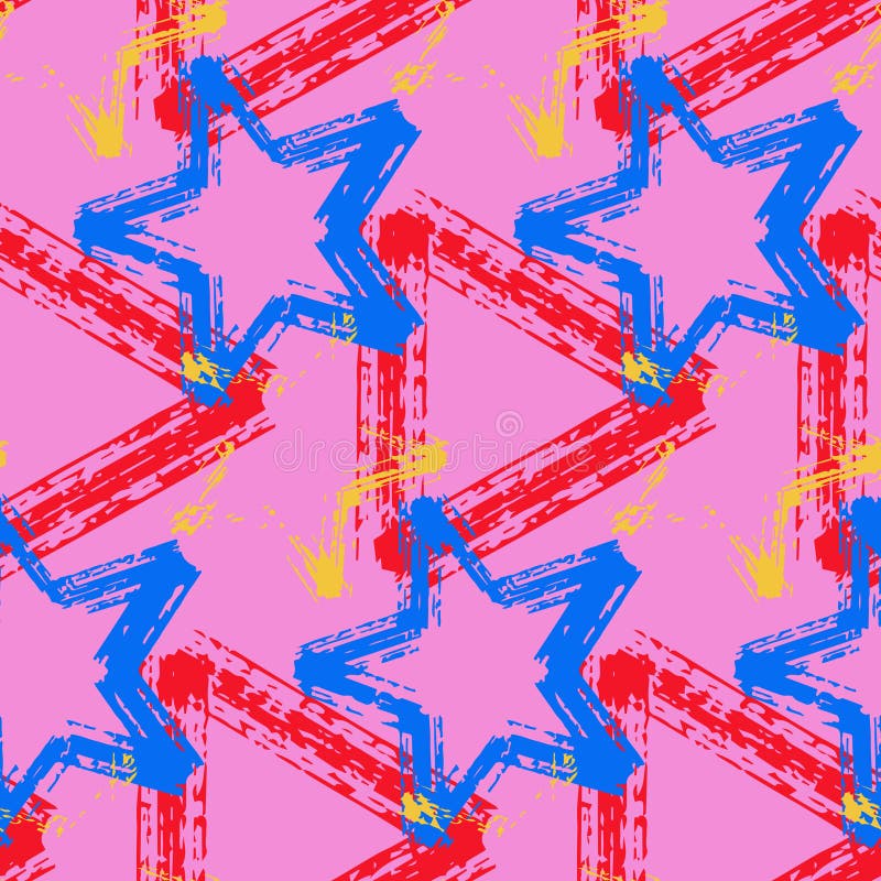 Star Memphis Pattern. Seamless Pattern with Star Stock Vector ...