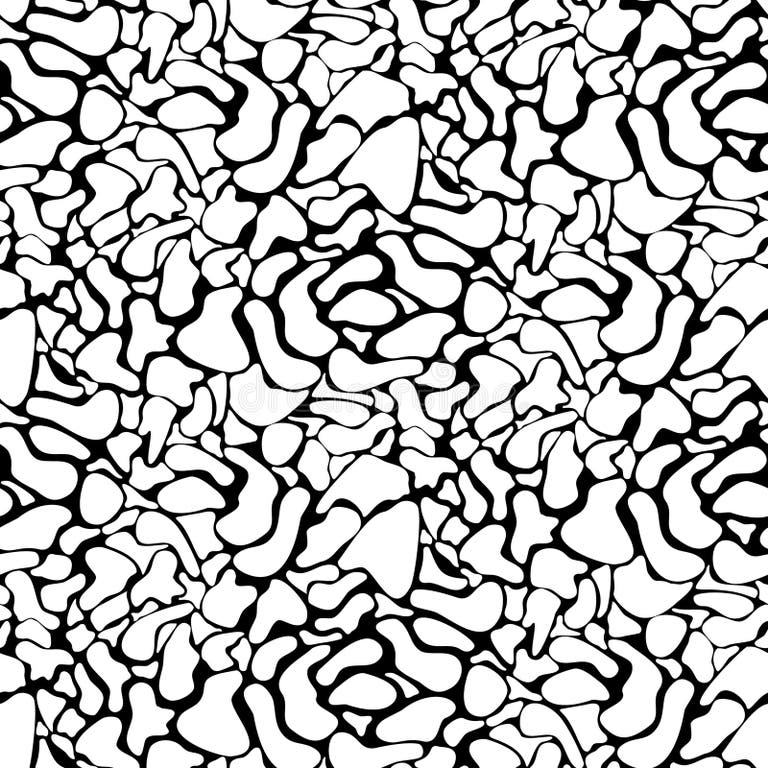 Seamless Pattern with Abstract Black and White Pattern Stock ...