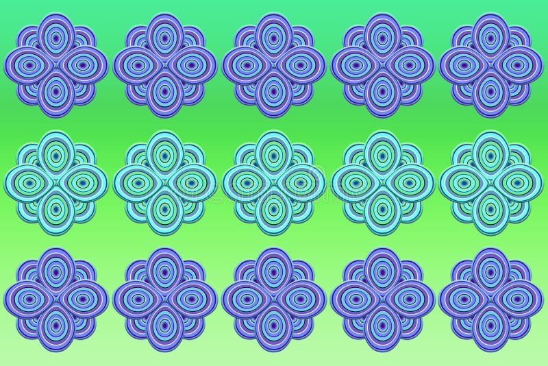 Seamless Pattern with Abstract Blue Flowers on Gradient Background ...