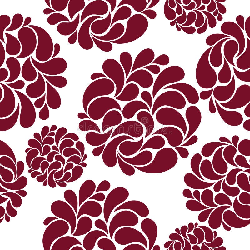 Seamless Pattern with Abstract Burgundy Flowers Stock Vector ...