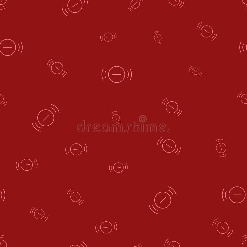 Seamless Pattern, Abstract Circle Signal on Red Background, Vector ...