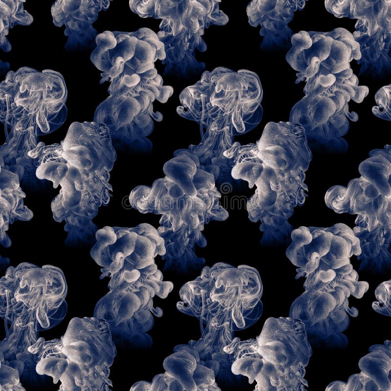 Seamless Pattern with Abstract Clouds of Ink Drawn by Hand with Stock ...