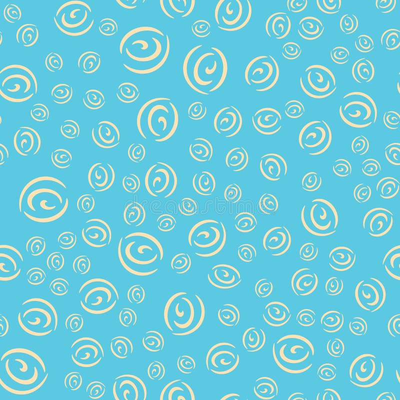 Seamless Pattern of Abstract Curved Round Shapes. Outline of the Drawn ...